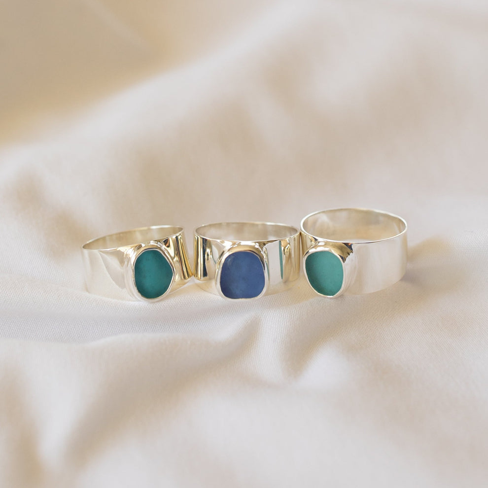 Blue Bold Sea Glass Band (Handmade) – The Salty Gem