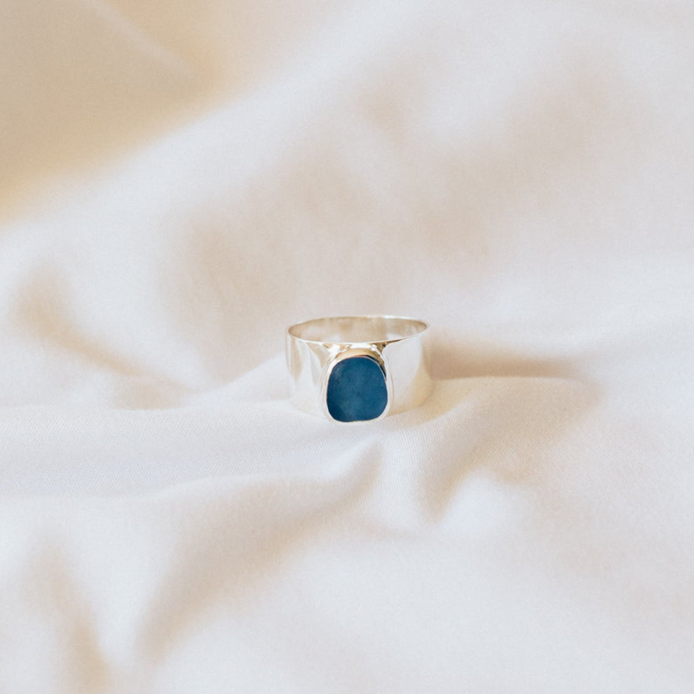Blue Bold Sea Glass Band (Handmade) – The Salty Gem