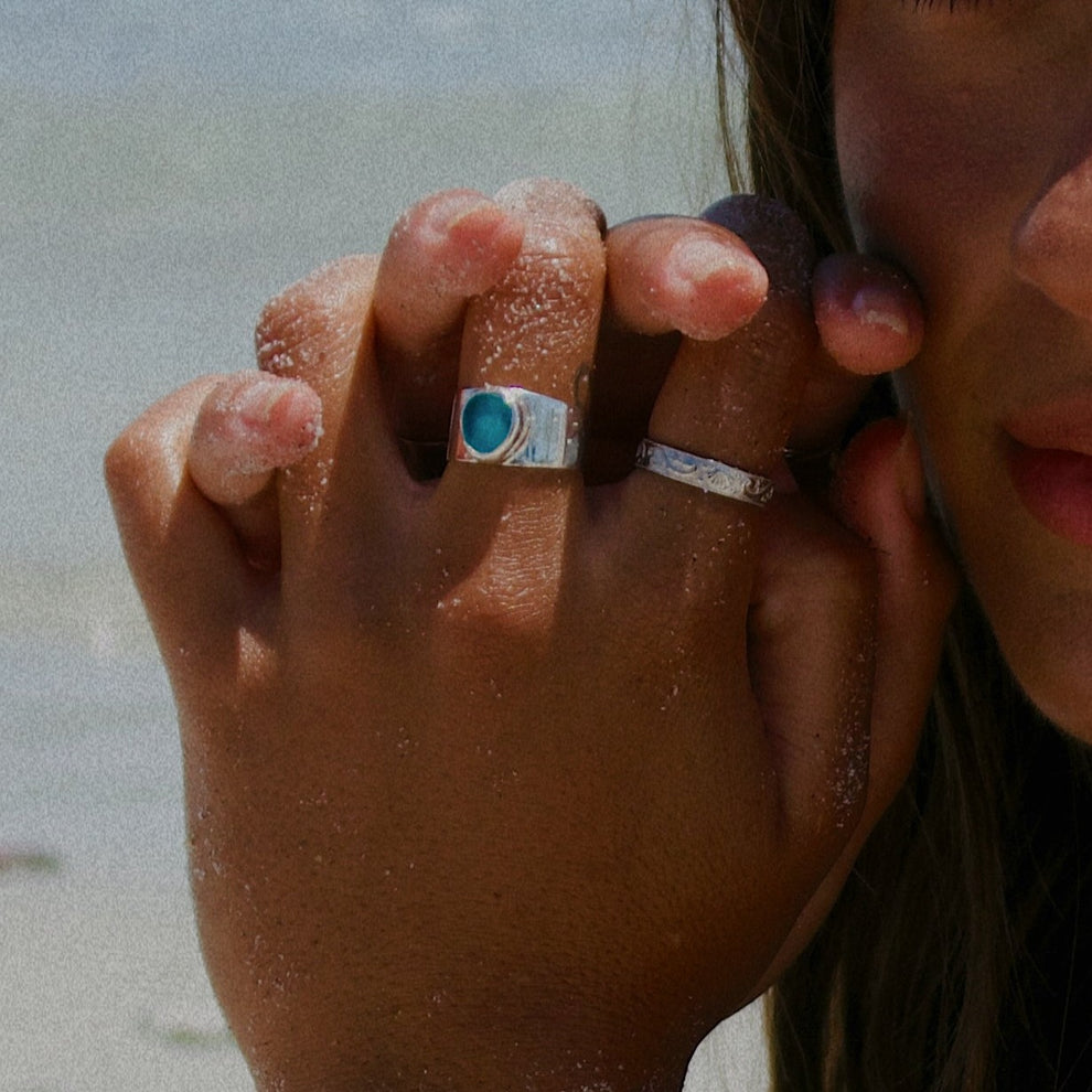Blue Bold Sea Glass Band (Handmade) – The Salty Gem