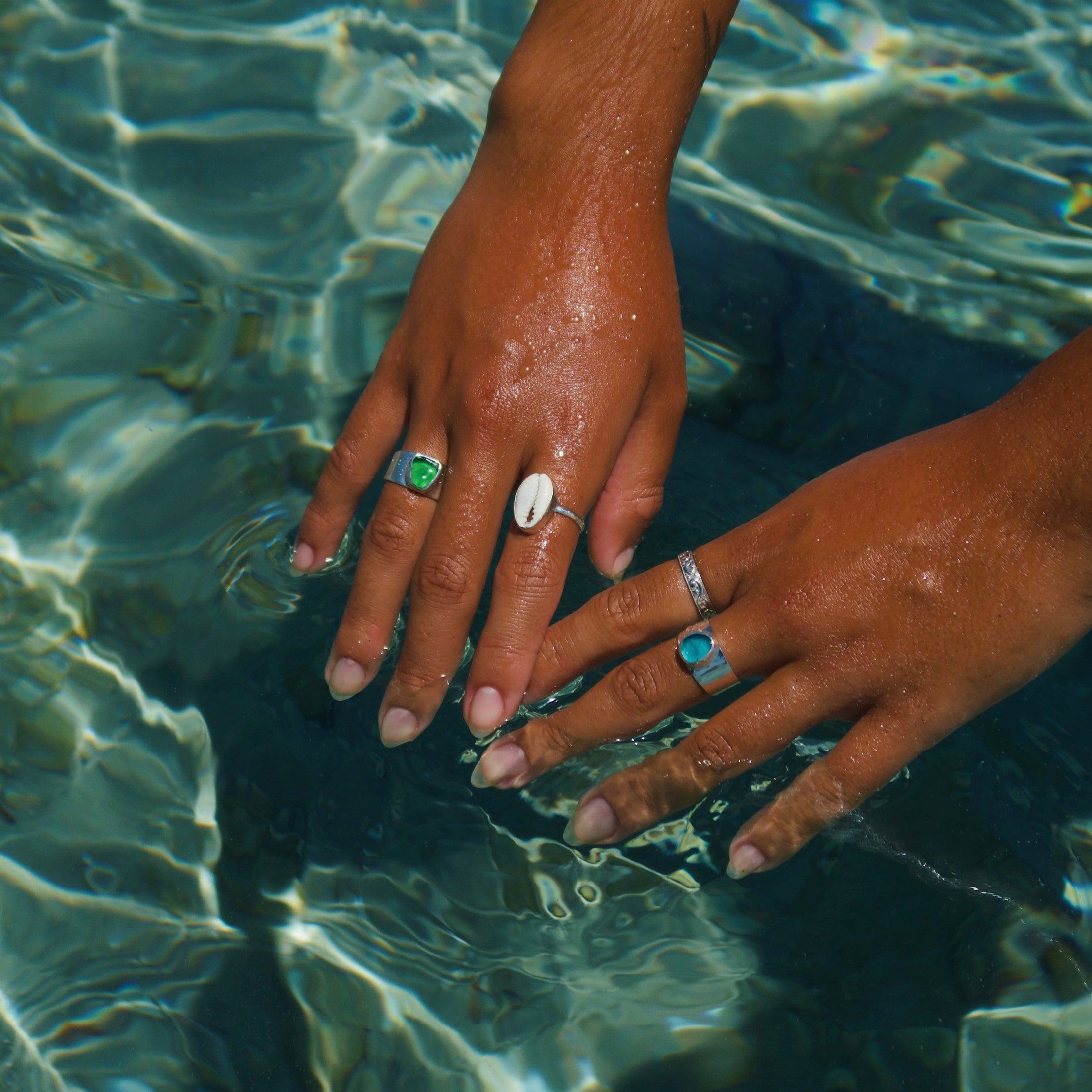 Blue Bold Sea Glass Band (Handmade) – The Salty Gem